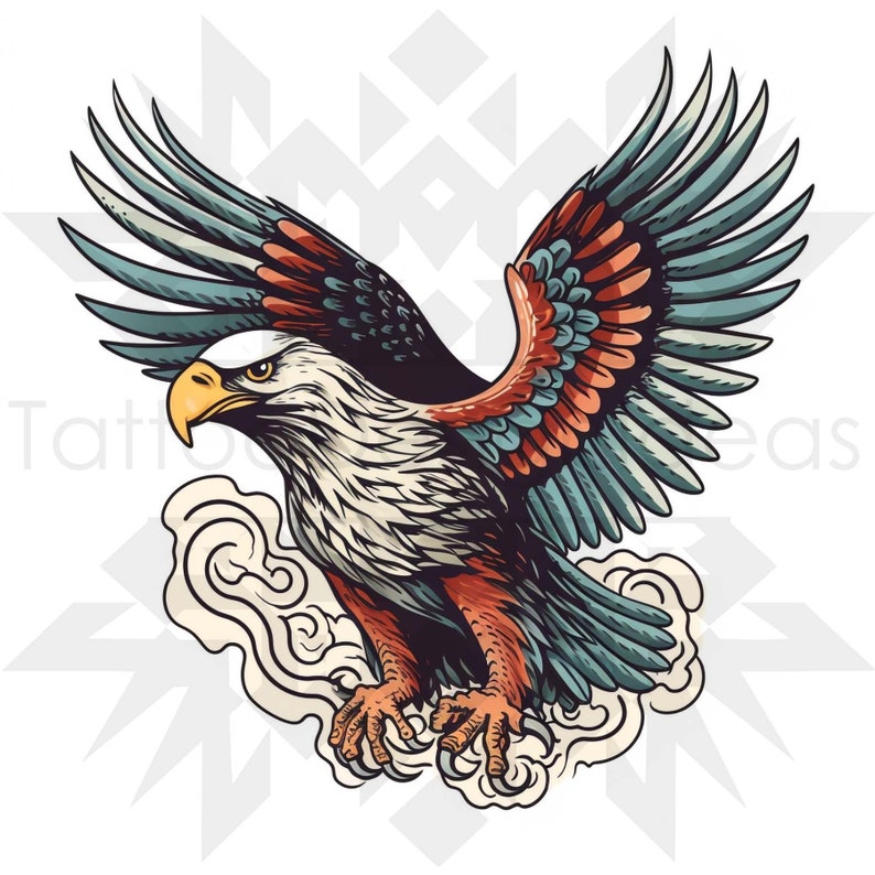 Oldschool Eagle Tattoo Design: A Traditional Tattoo Art for - Etsy