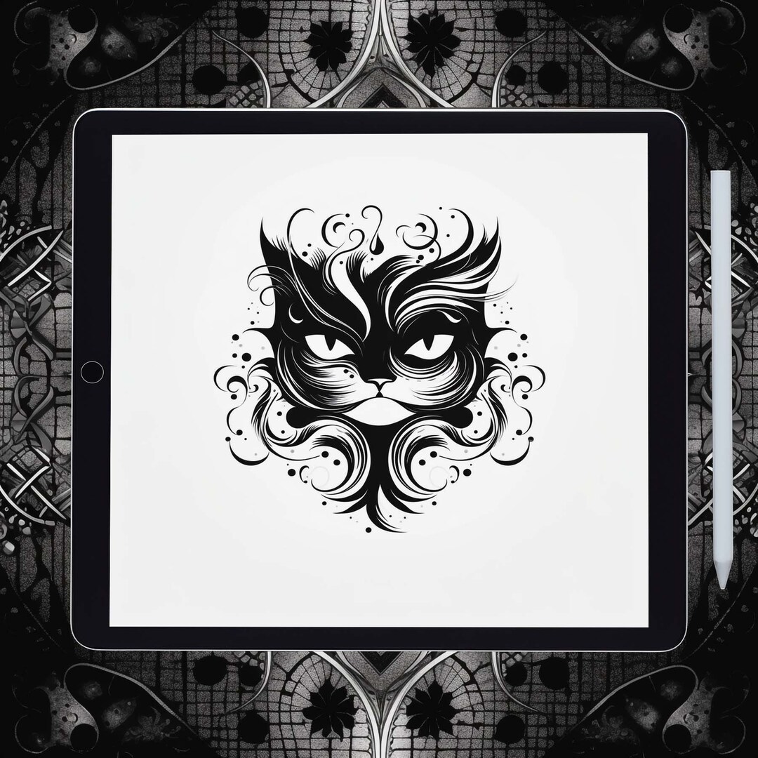 Angry Cat Black Tattoo Design Show off Your Love for Your Favorite ...