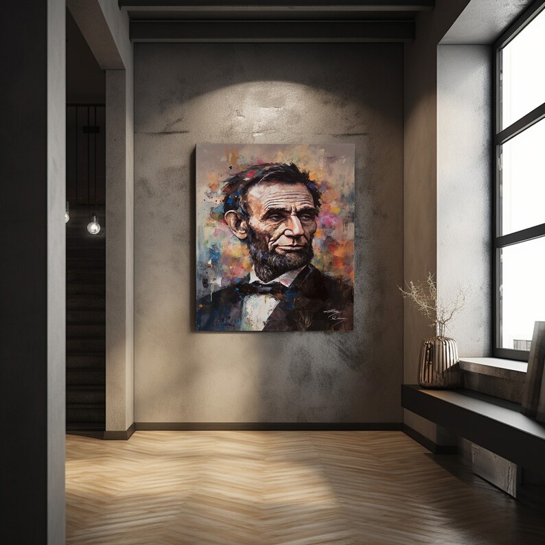 Honest Abe With a Vibrant Color Scheme This Artwork is Sure - Etsy