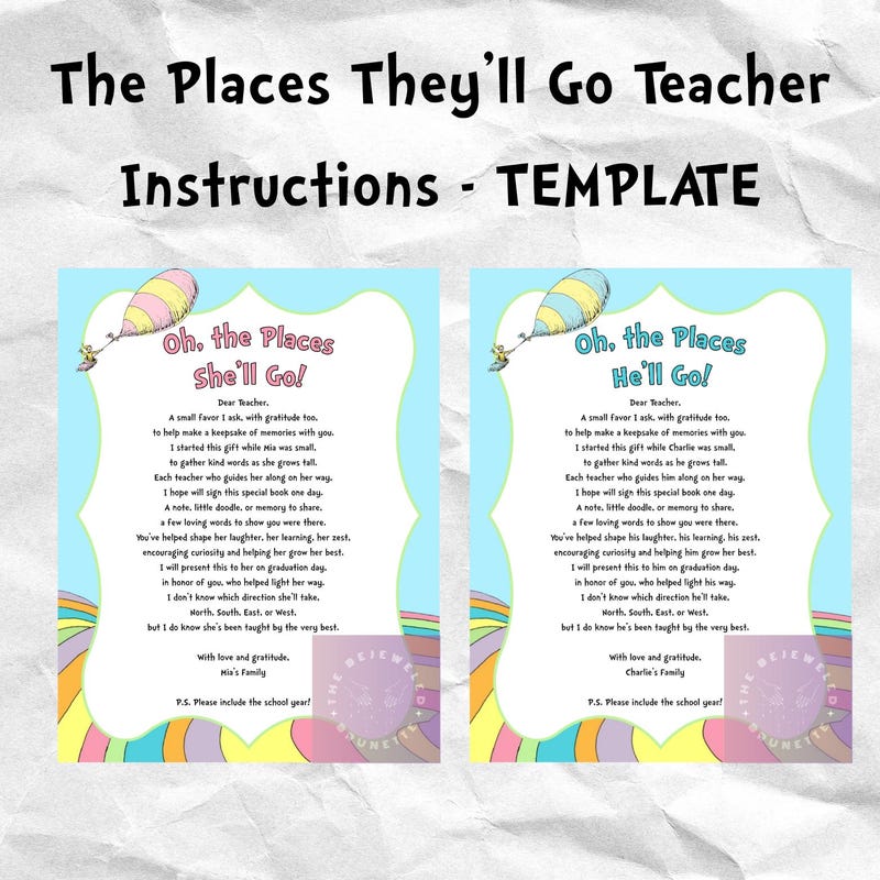 Oh the Places You'll Go Teacher Sign Book - Etsy