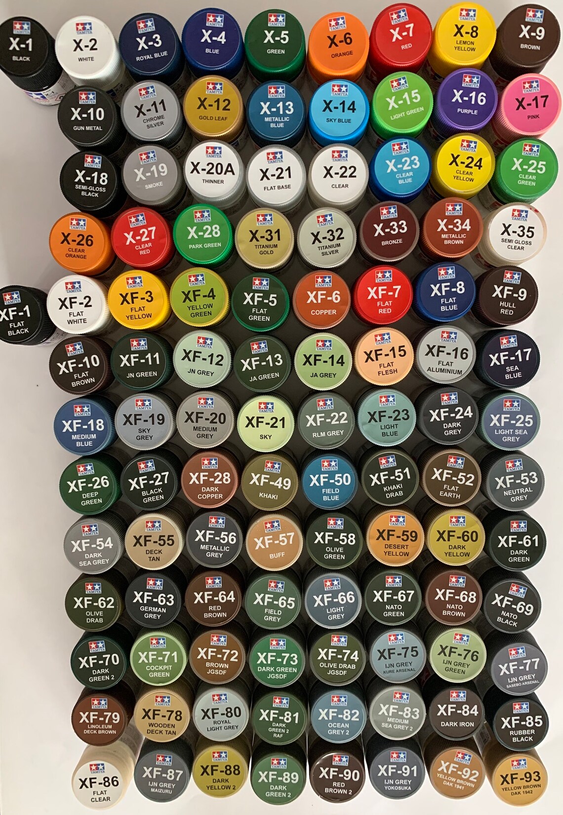 Tamiya Acrylic XF & X - Paint Pot Labels - Self Adhesive - Wipe Clean ...