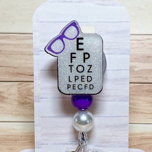 Eye Chart Interchangeable Retractable Badge Reel - Ophthalmologist ...