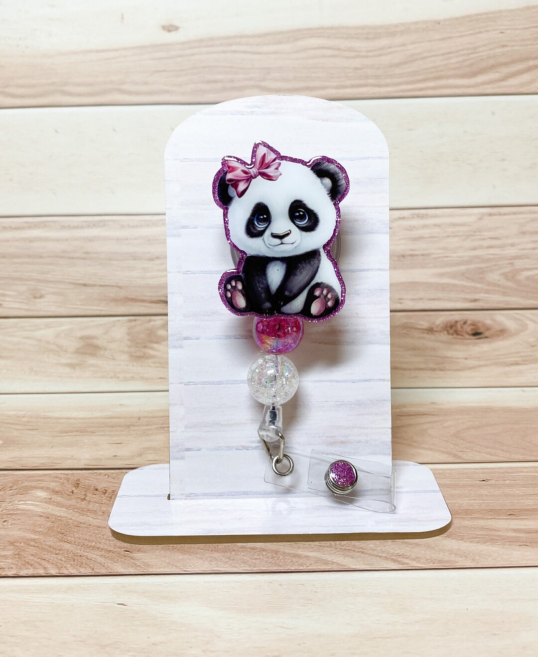 Cute Panda With Bow Interchangeable Retractable Badge Reel - Etsy