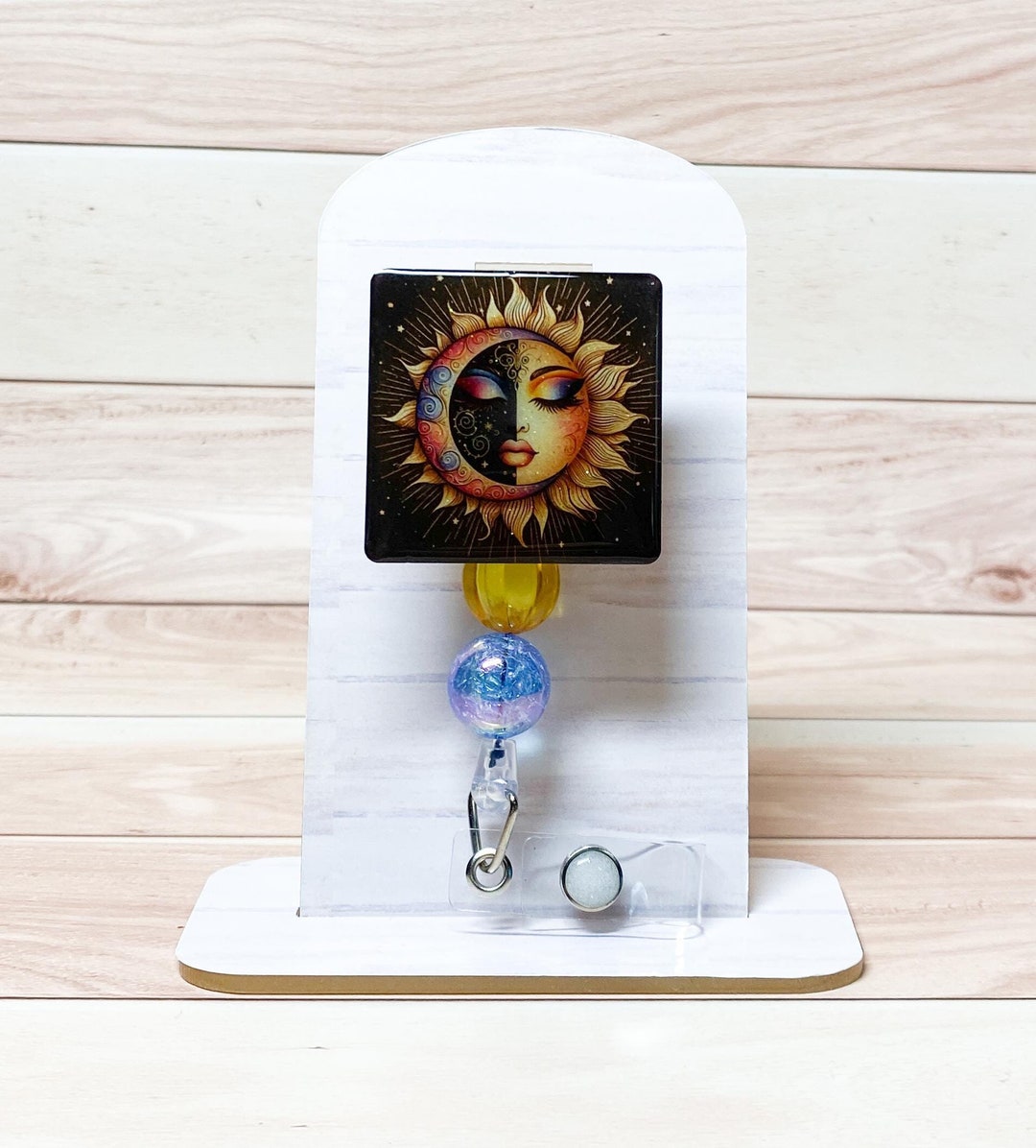 Moon and Sun Interchangeable Retractable Badge Reel - Celestial - Etsy