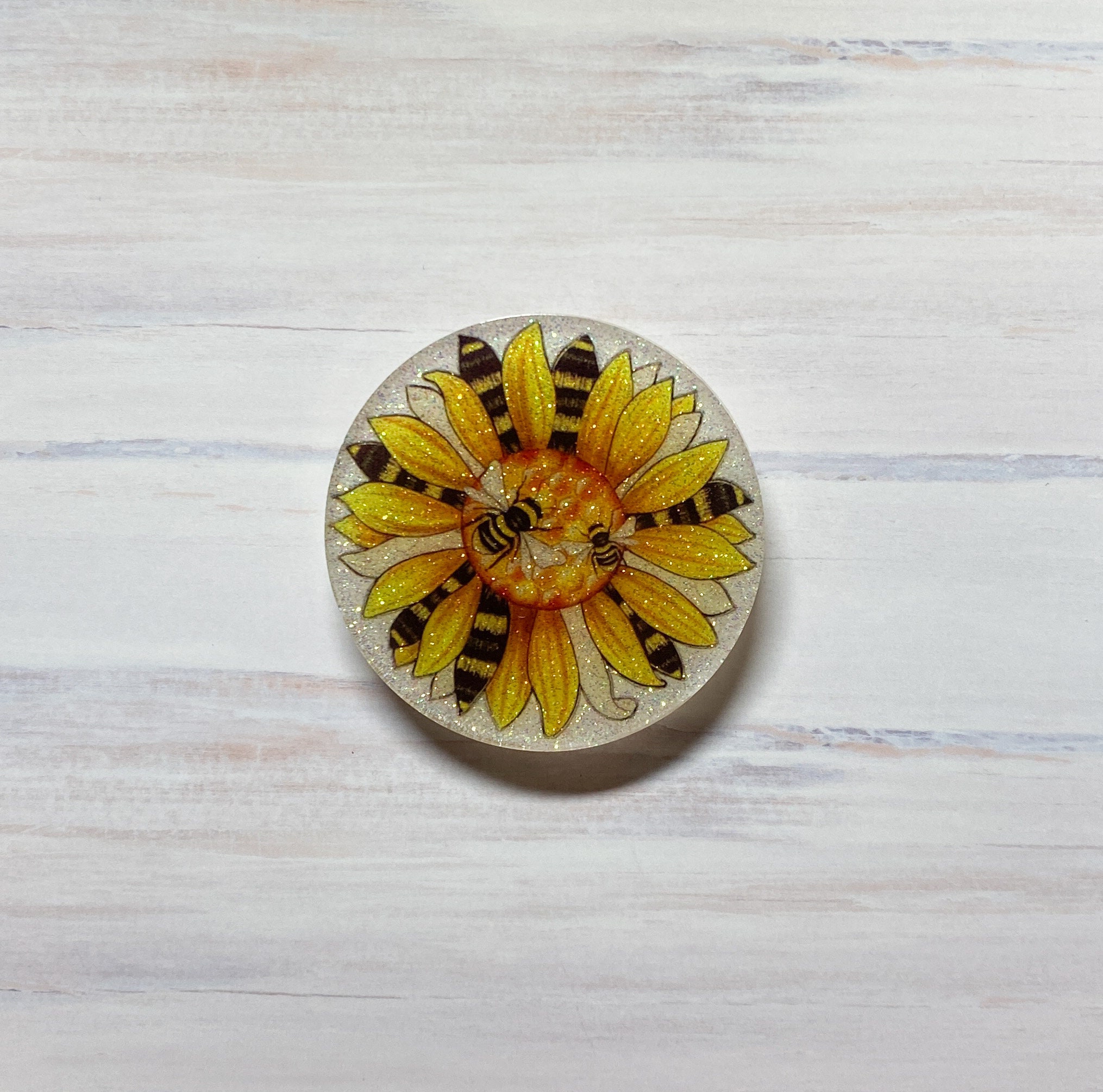 Sunflower With Bees Interchangeable Retractable Badge Reel - Etsy