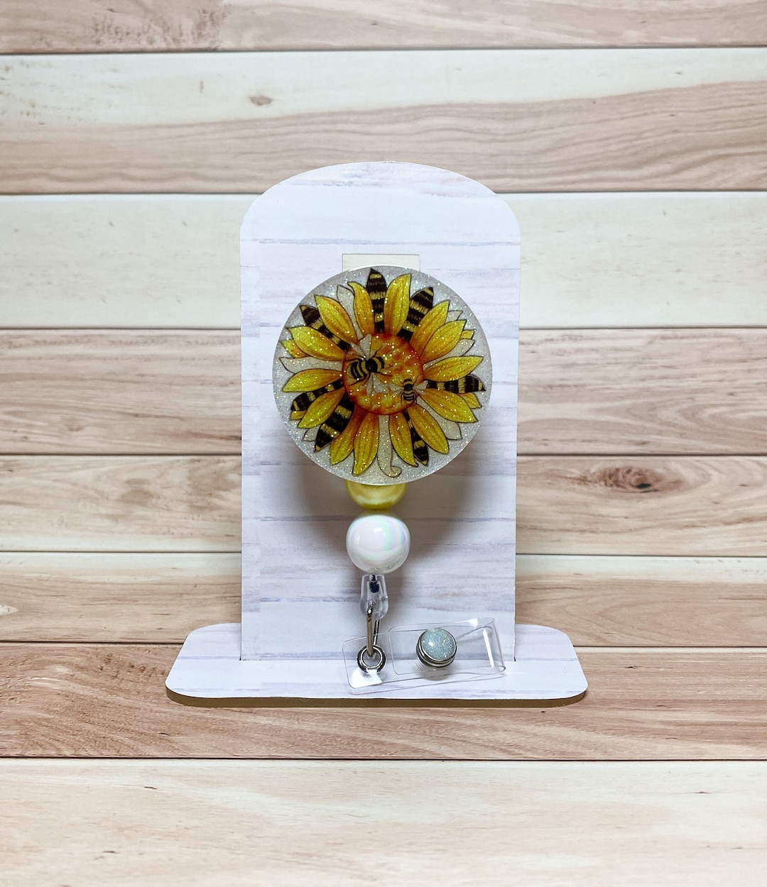 Sunflower With Bees Interchangeable Retractable Badge Reel - Etsy