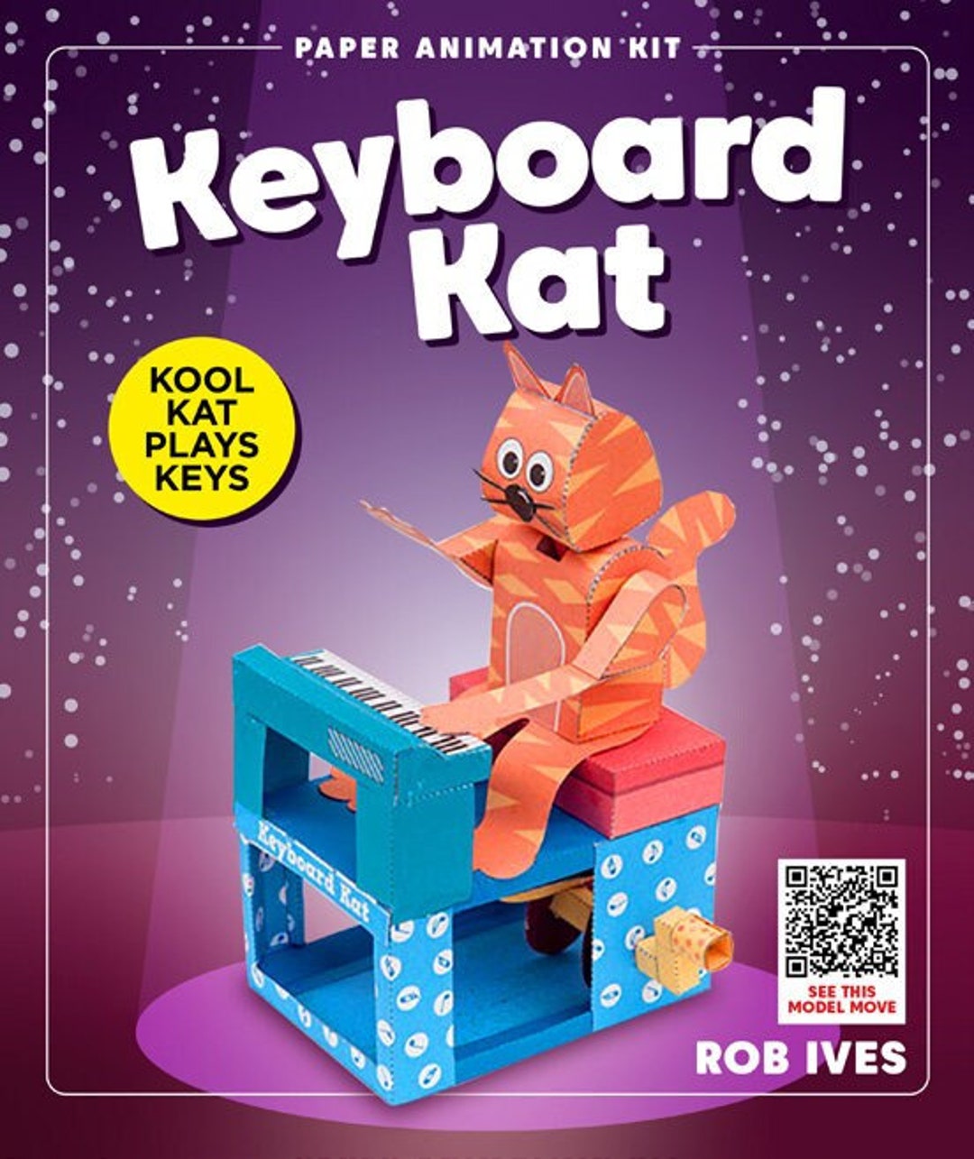 Keyboard Kat - Rob Ives Paper Animation Kits. Paper Automata ! - Etsy