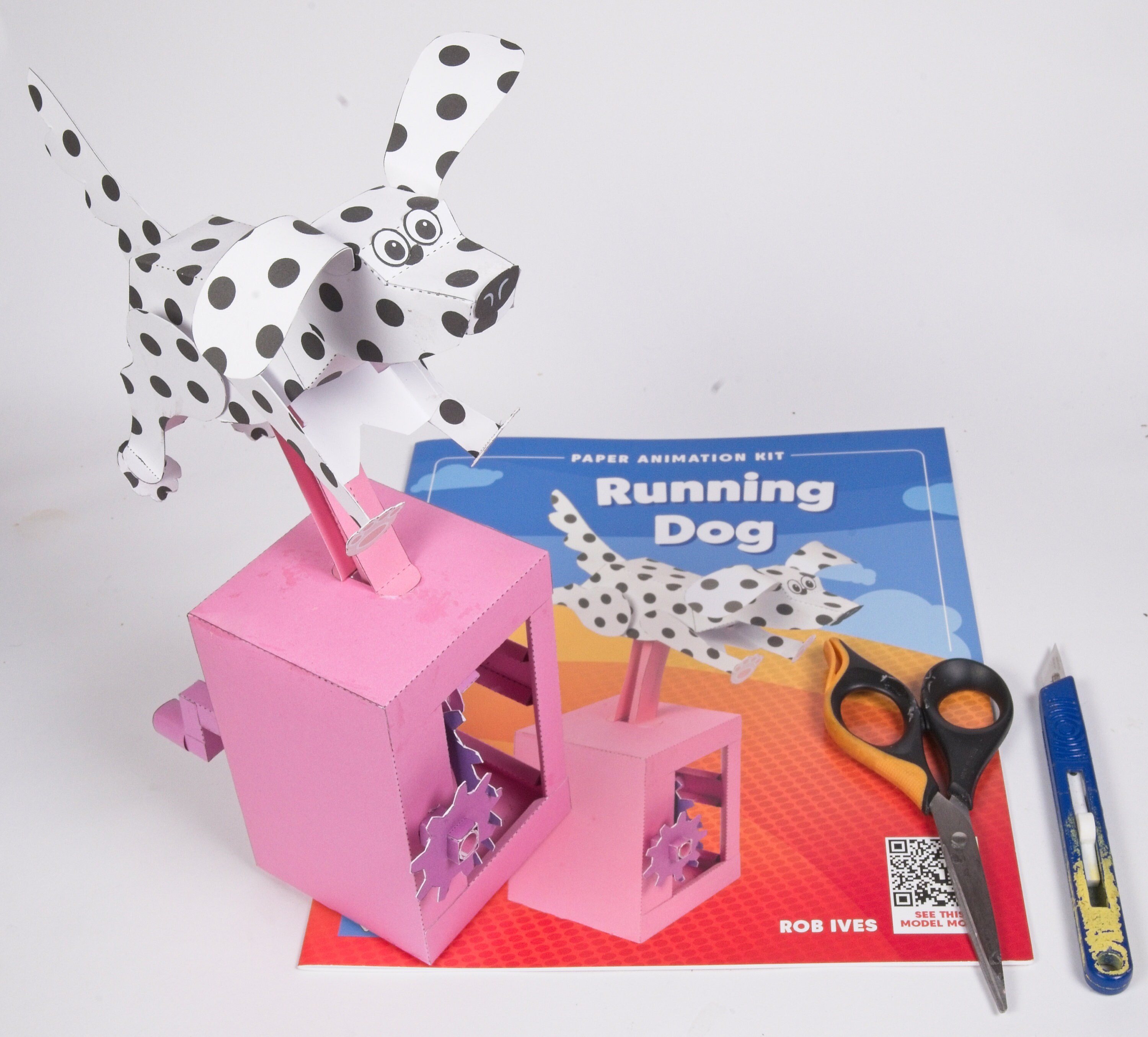 Running Dog - Rob Ives Paper Animation Kits. Paper Automata ! - Etsy