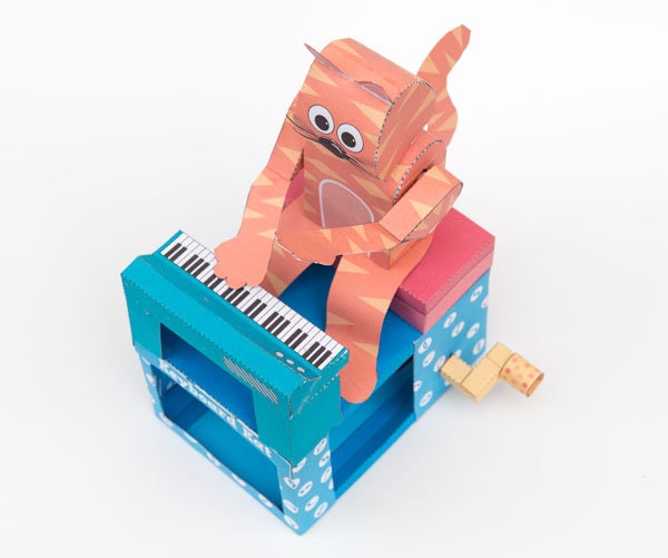 Keyboard Kat - Rob Ives Paper Animation Kits. Paper Automata ! - Etsy