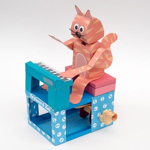 Keyboard Kat Rob Ives Paper Animation Kits. Paper Automata - Etsy UK