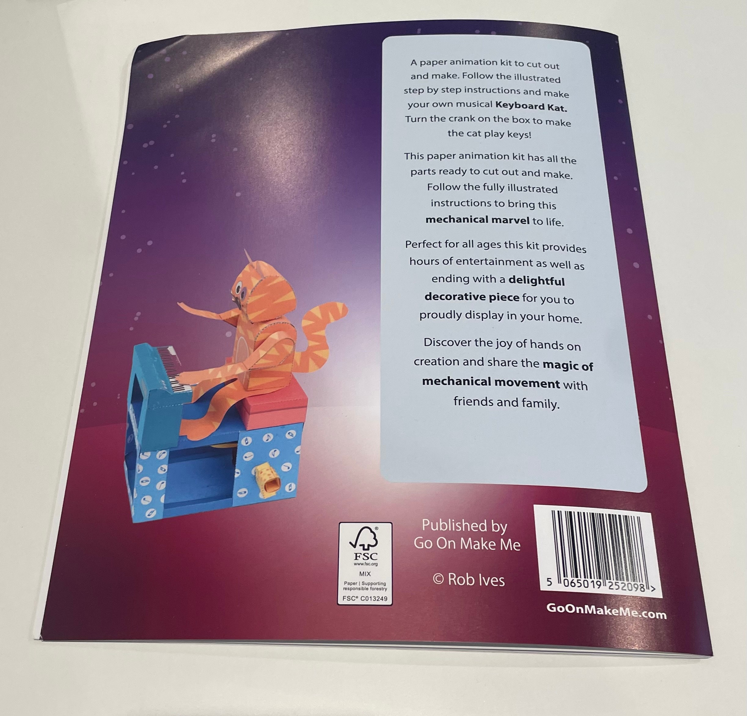 Keyboard Kat - Rob Ives Paper Animation Kits. Paper Automata ! - Etsy