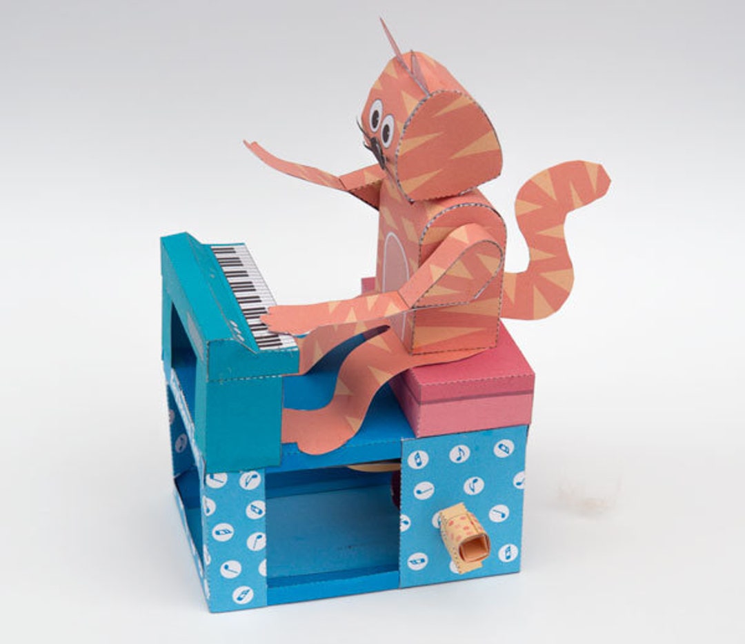 Keyboard Kat Rob Ives Paper Animation Kits. Paper Automata - Etsy
