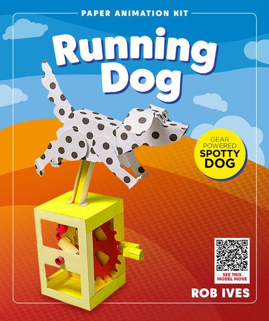 Running Dog - Rob Ives Paper Animation Kits. Paper Automata ! - Etsy