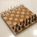 Solid Wood Chess Board floating Look With Pawns - Etsy
