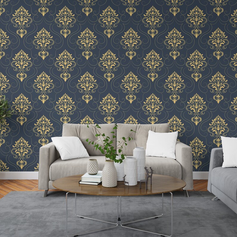Classical Luxury Old Fashioned Damask Wallpaper Peel and Stick With ...