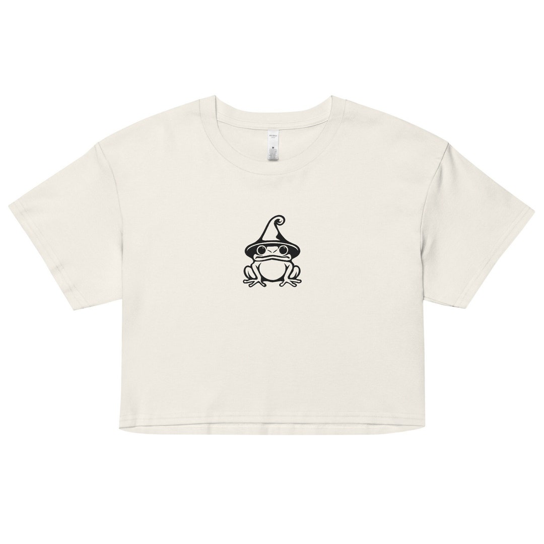 Wizard Frog Embroidered Crop Top | Cute Frog Crop Top | Frog Wizard ...