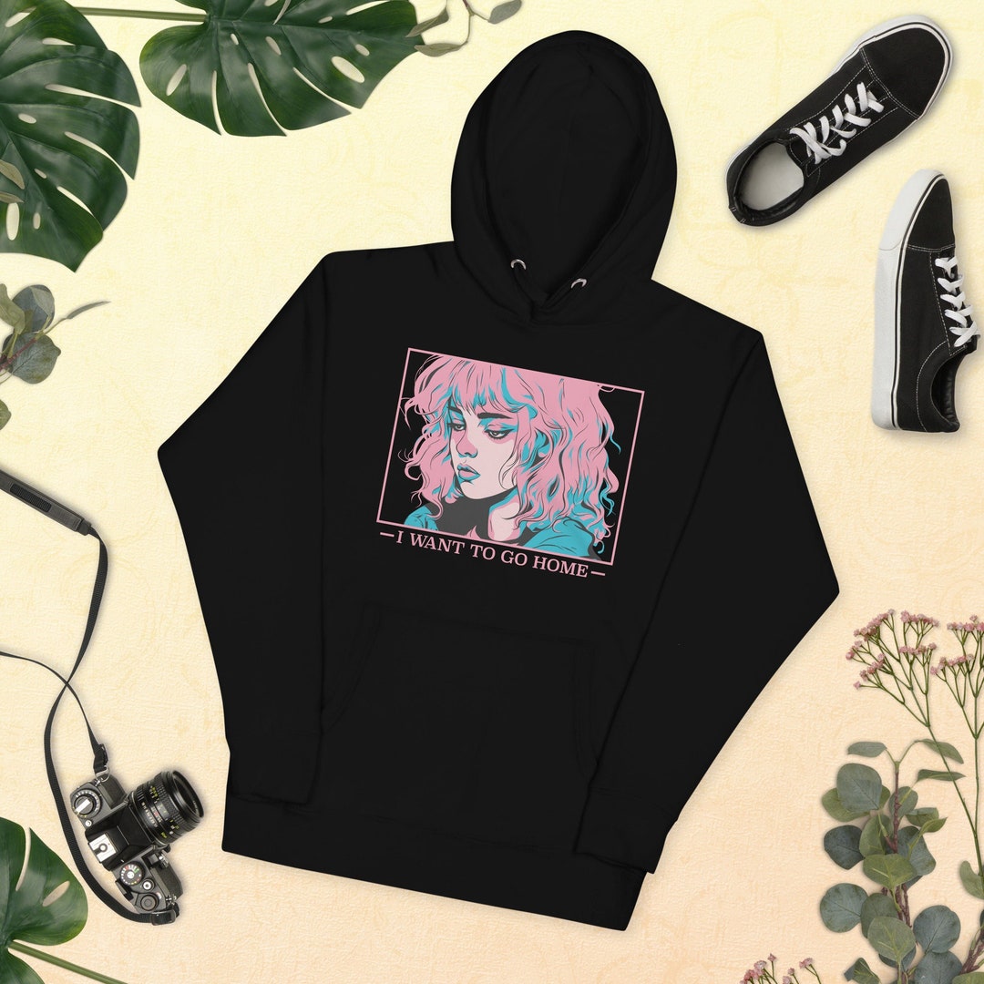 Lofi Girl Hooded Sweatshirt, Anime Girl Vaporwave Hooded Sweater ...