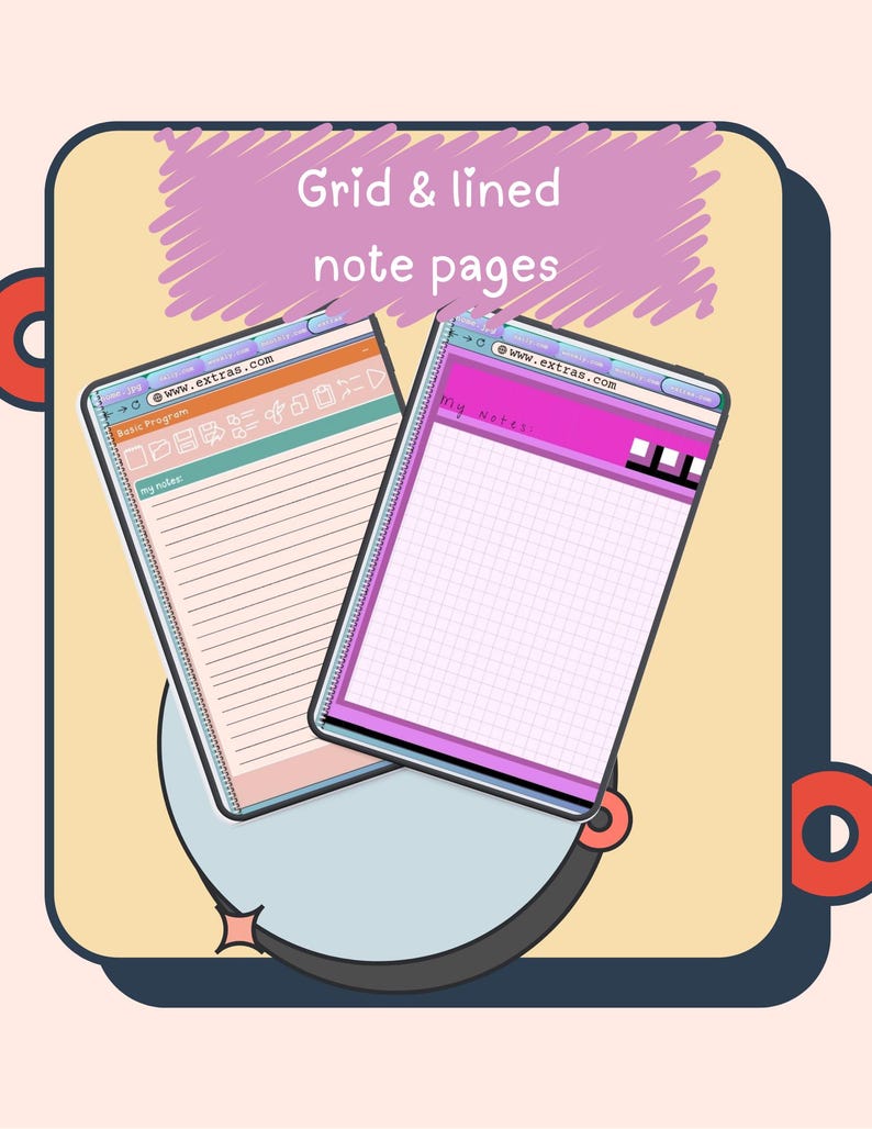 Y2K Digital Planner | 12-month 2025-2026 Weekly + Monthly Journal ...