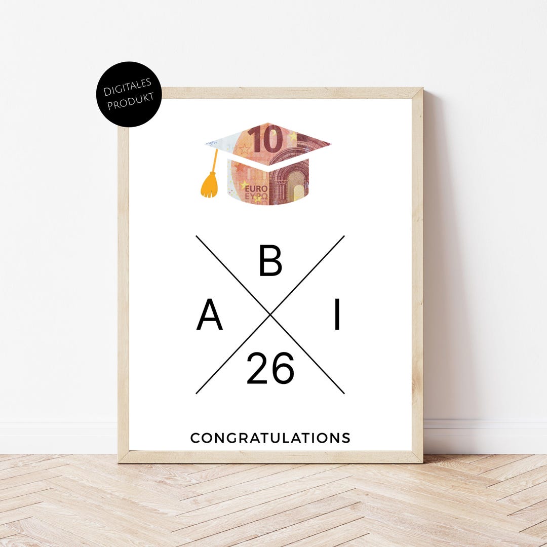 Abi 2026 Geldgeschenk Vorlage A4 – Abitur Hut Befüllbar Mit Geld ...