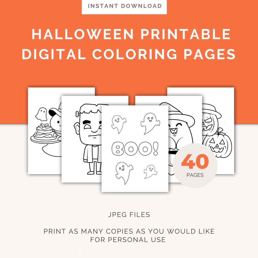 Halloween Coloring Pages Digital Download Instant Download - Etsy