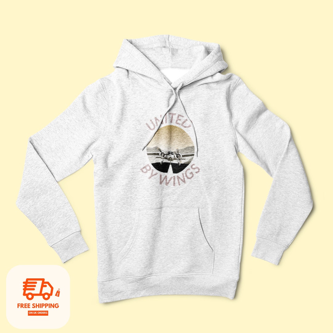 Vintage Aviation Hooded Sweatshirt United by Wings, Pilot Gift, Aviator ...