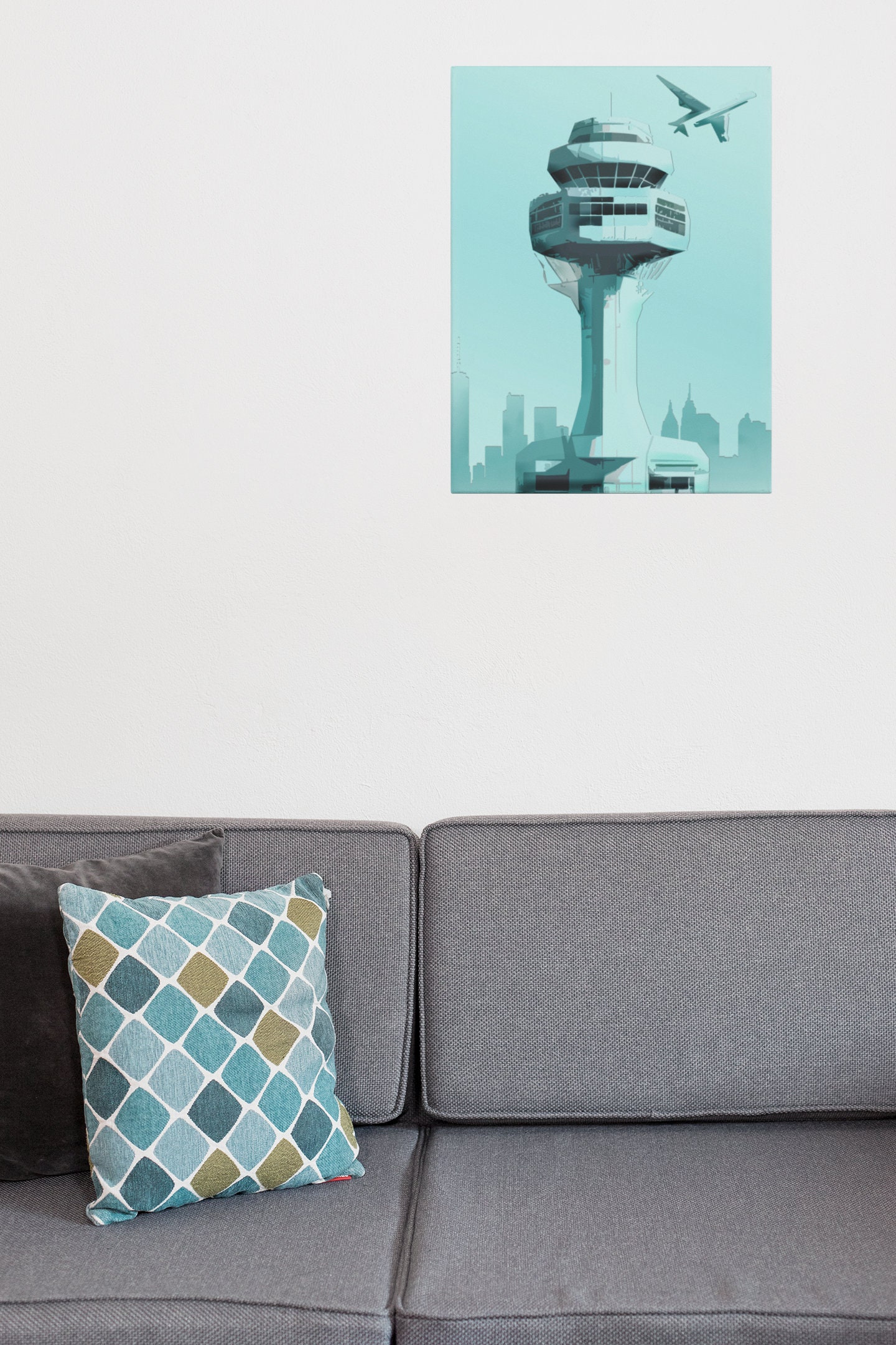 Air Traffic Control Tower Aviation Poster | Aviation Art | Canvas Home ...