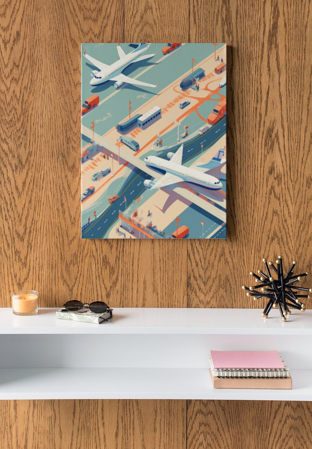 Airport Cartoon Aviation Print - Kids Aviation Art Decor - Aviation ...