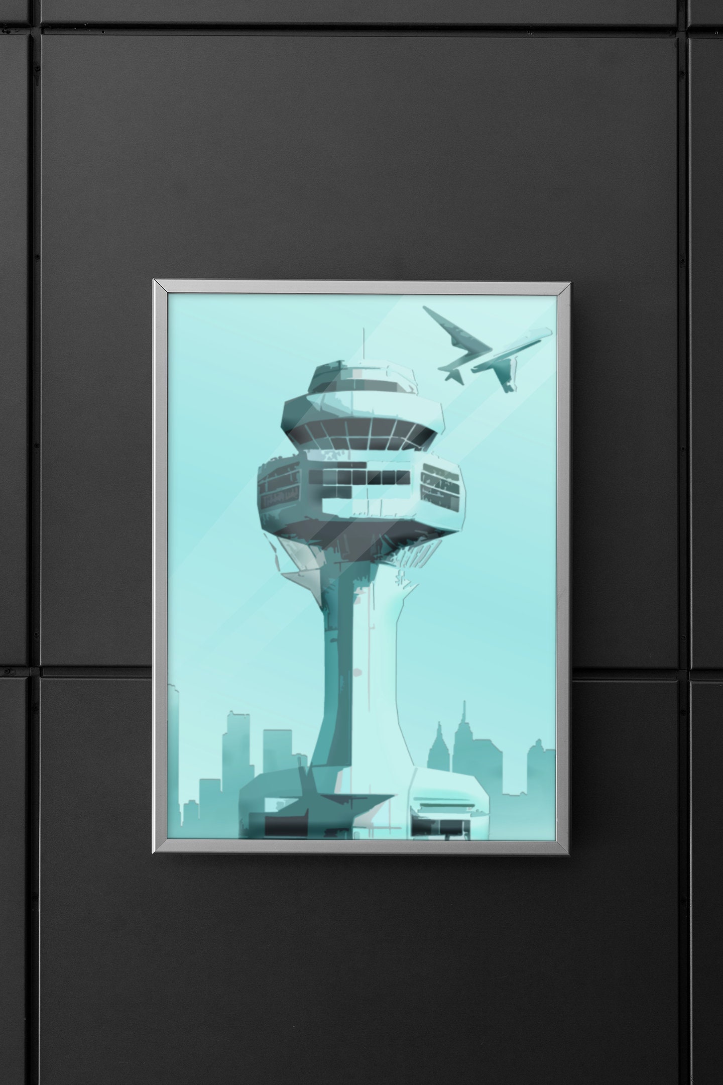 Air Traffic Control Tower Aviation Poster | Aviation Art | Canvas Home ...