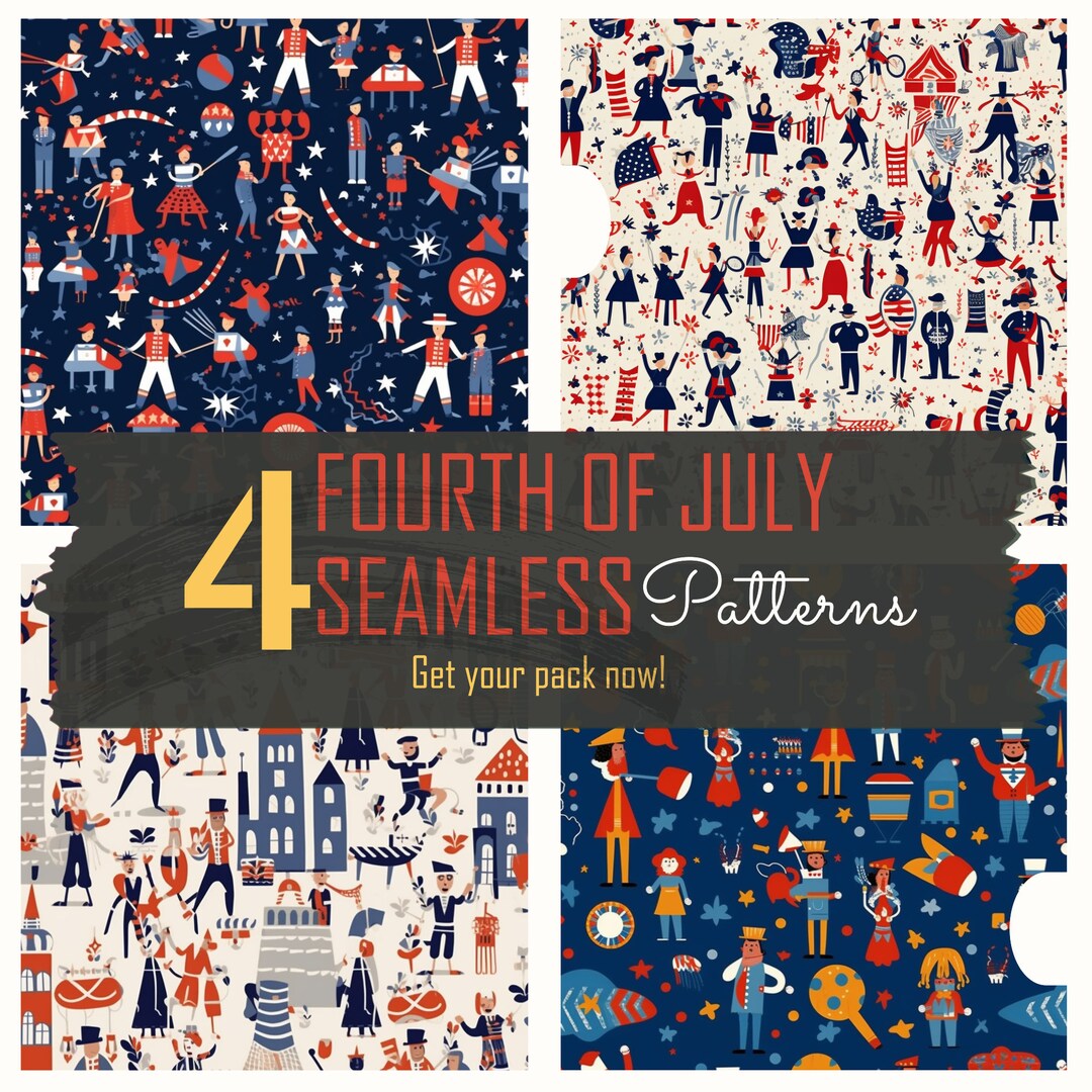 Fourth of July Parade Patterns: Vibrant Marching Band Inspired Seamless ...