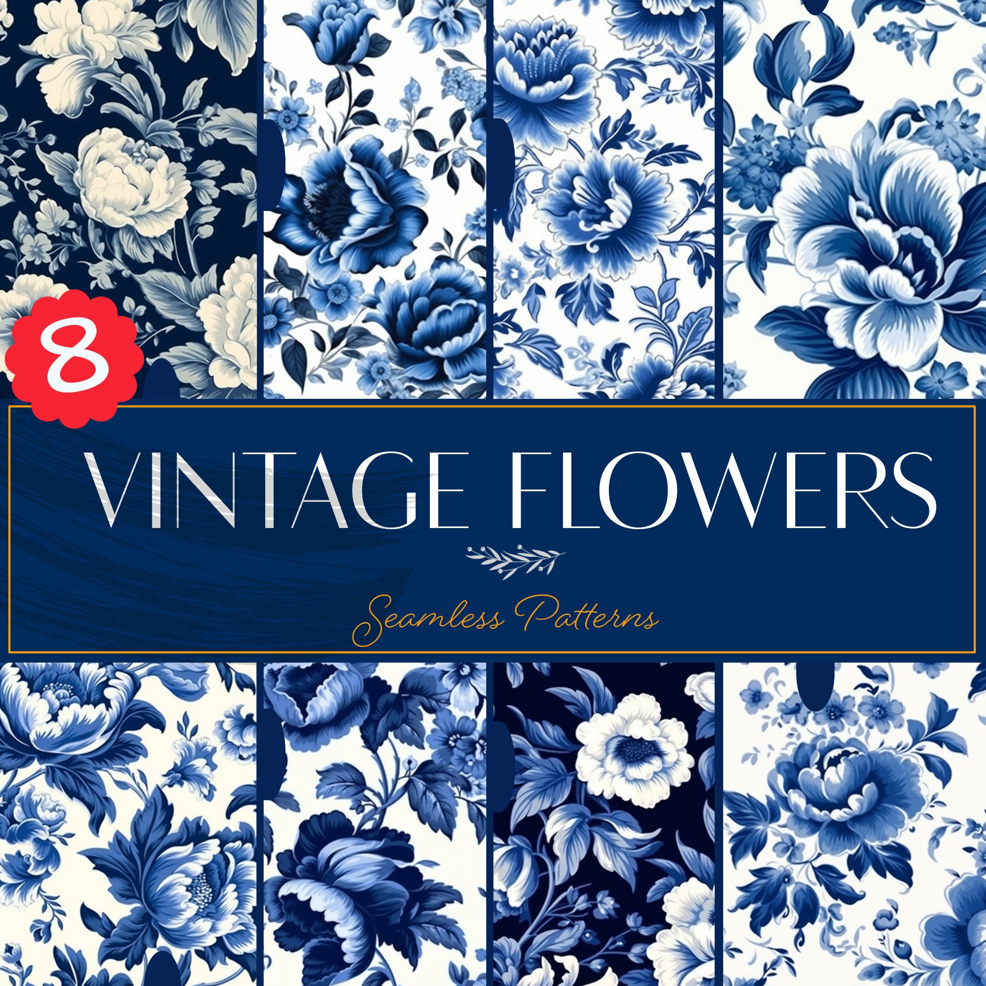 Vintage Patterns Blue