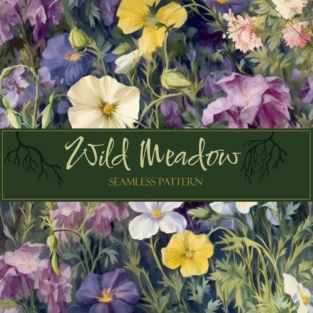 Pastel Wildflower Seamless Pattern Natural Style Single Floral Design ...