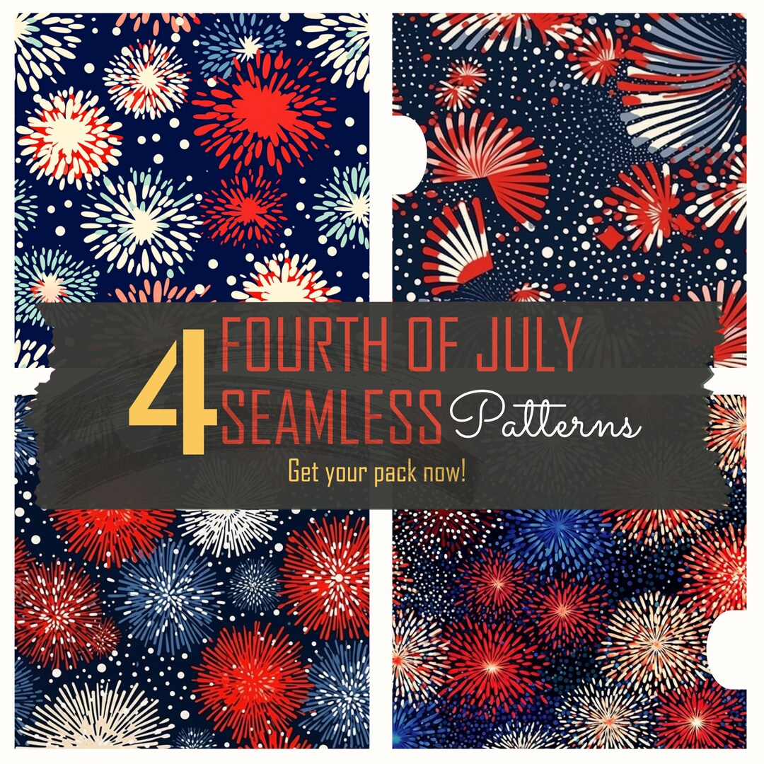 Fourth of July Fireworks Patterns: Captivating Night Sky Seamless ...