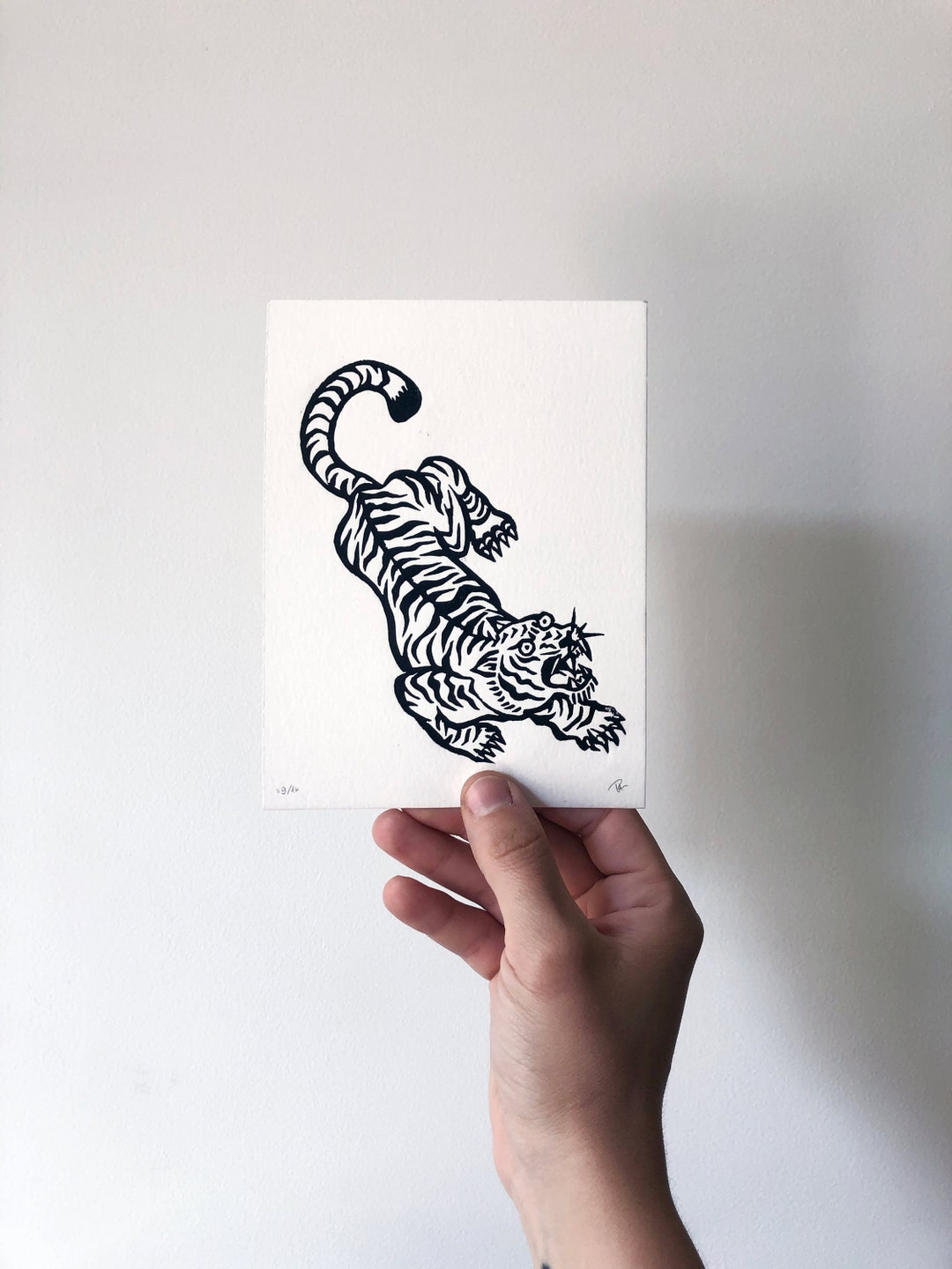 Wild Tiger Linocut. Wild Tiger Linocut. - Etsy