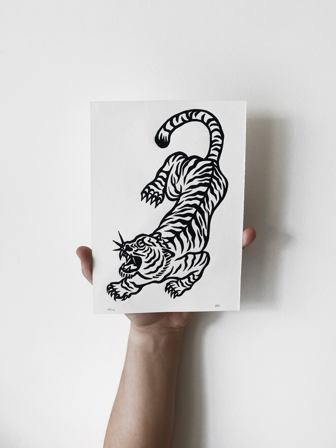 Cyclops Tiger Linocut - Etsy
