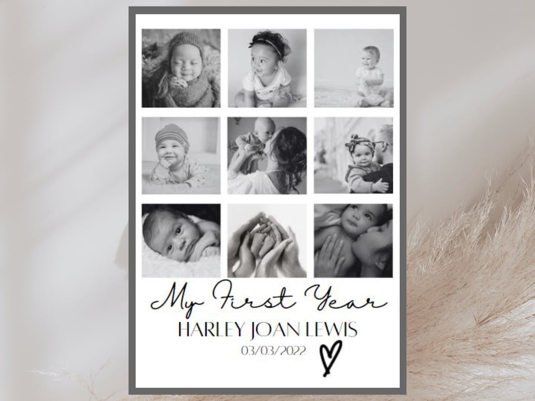 Printable 1st Year Poster, Baby's First Year Template, Editable First ...