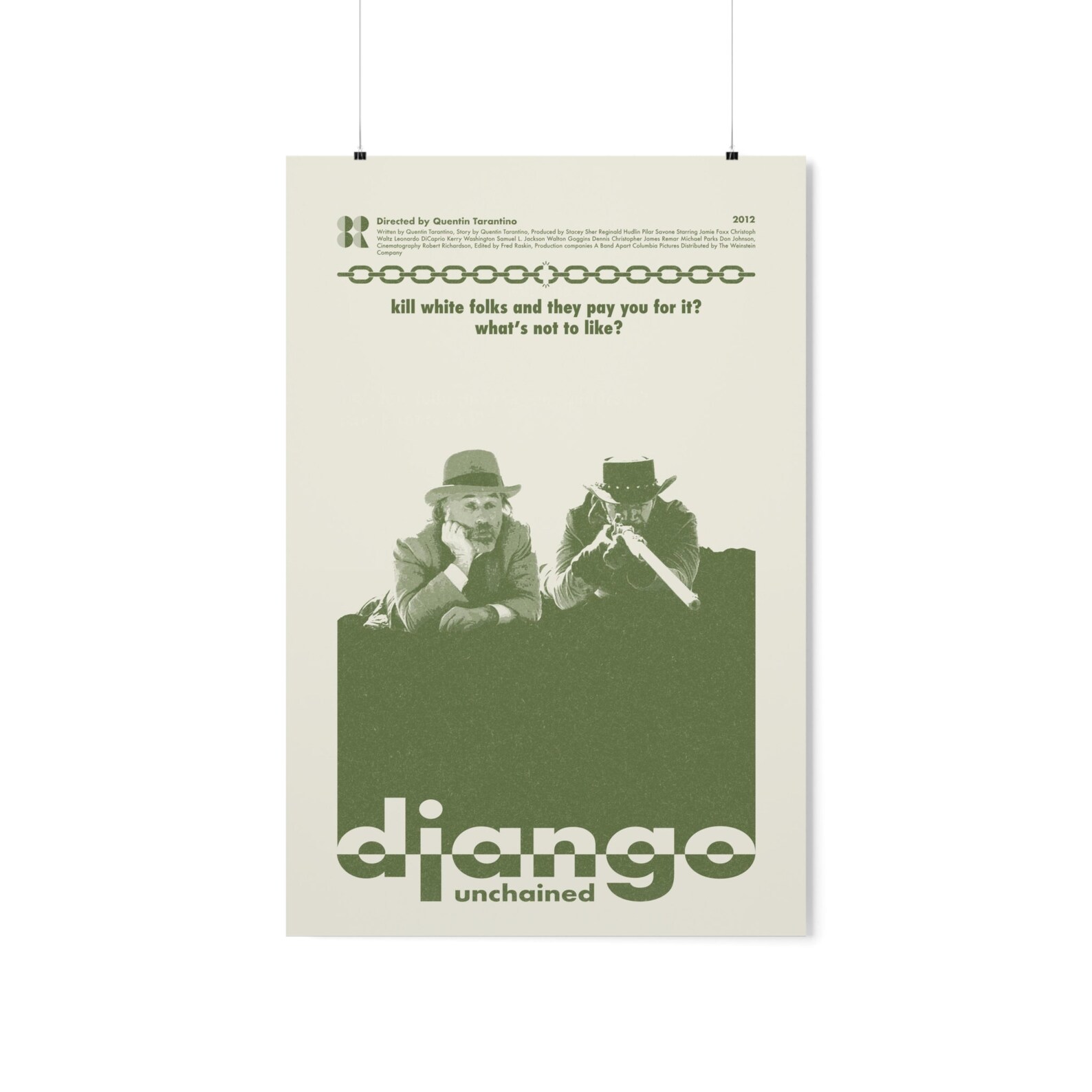 DJANGO UNCHAINED Movie Poster , Film Poster, Minimalist Poster, Django ...