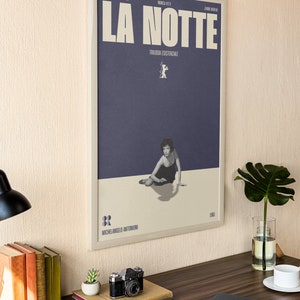 LA NOTTE Movie Poster, Film Poster, Minimalist Poster, La Notte Poster ...