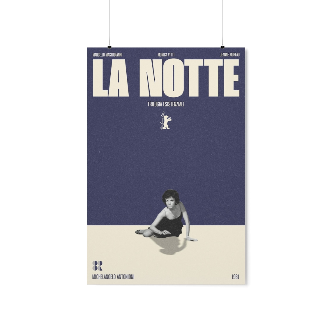 LA NOTTE Movie Poster, Film Poster, Minimalist Poster, La Notte Poster ...