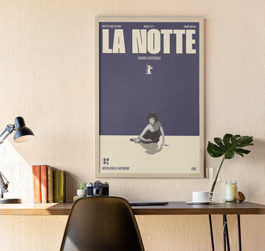 LA NOTTE Movie Poster, Film Poster, Minimalist Poster, La Notte Poster ...