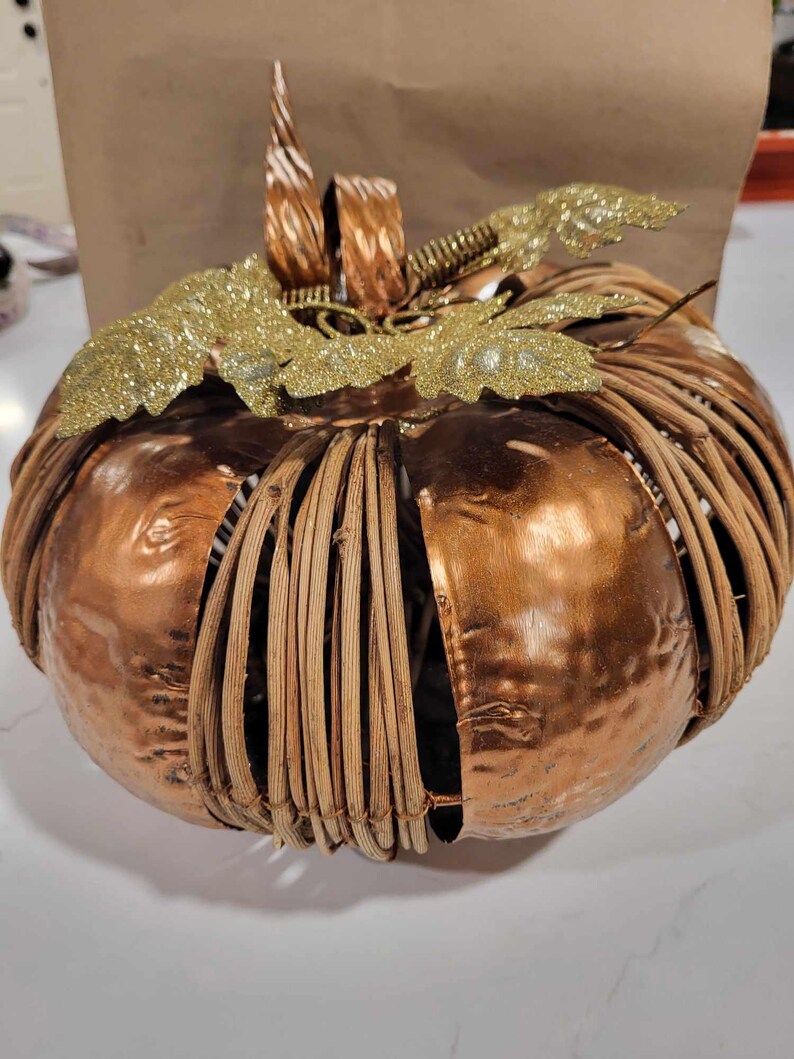 Decorative Hammered Copper Fall Pumpkin - Etsy