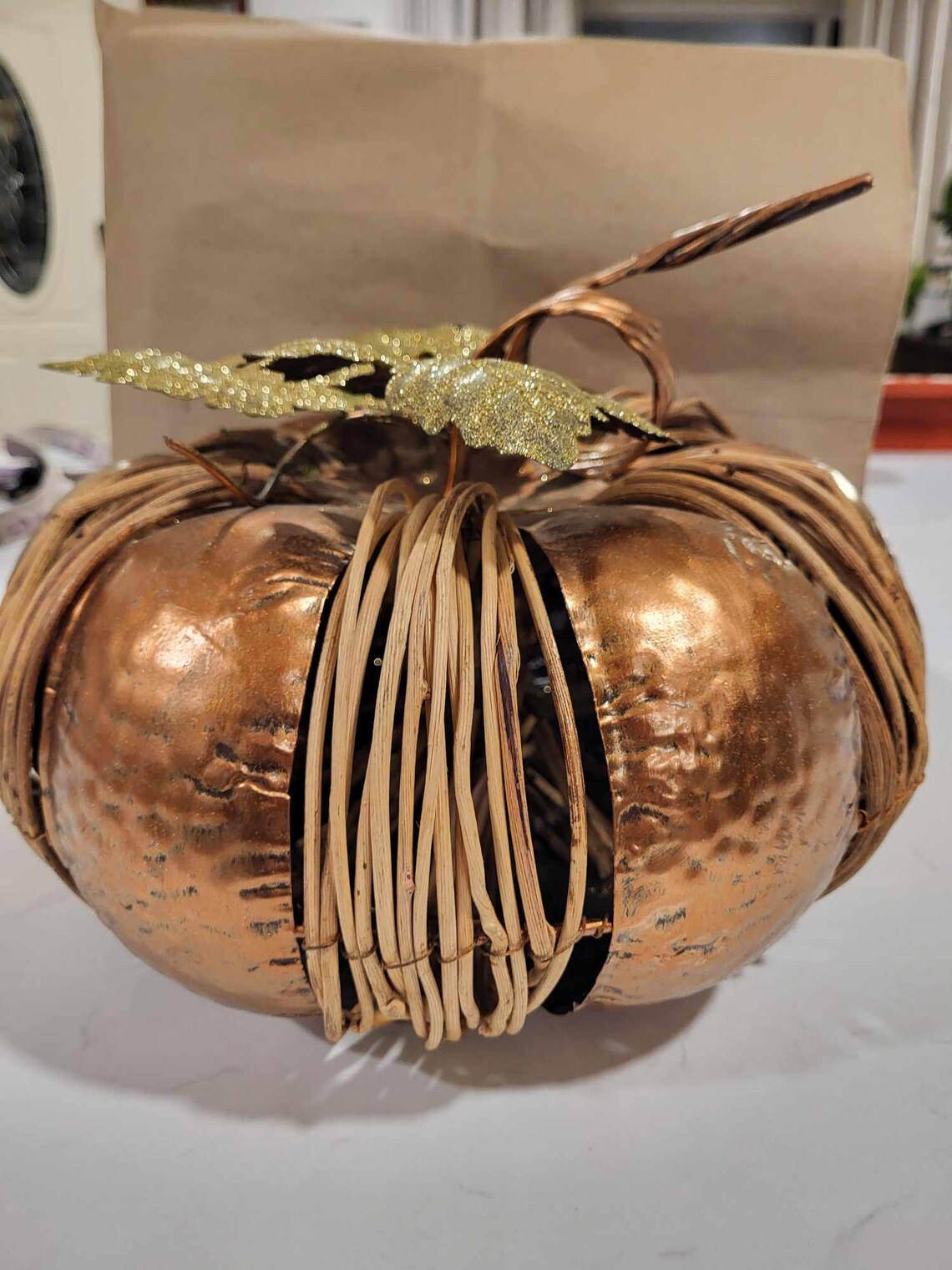 Decorative Hammered Copper Fall Pumpkin - Etsy
