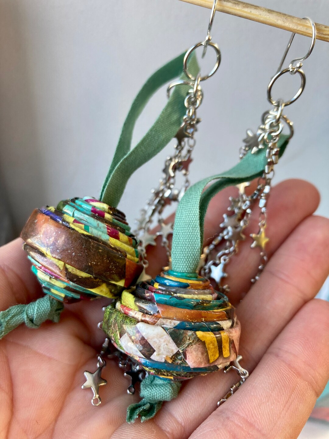 Celestial Paper Planets and Silver Stars Handmade With Recycled Paper ...