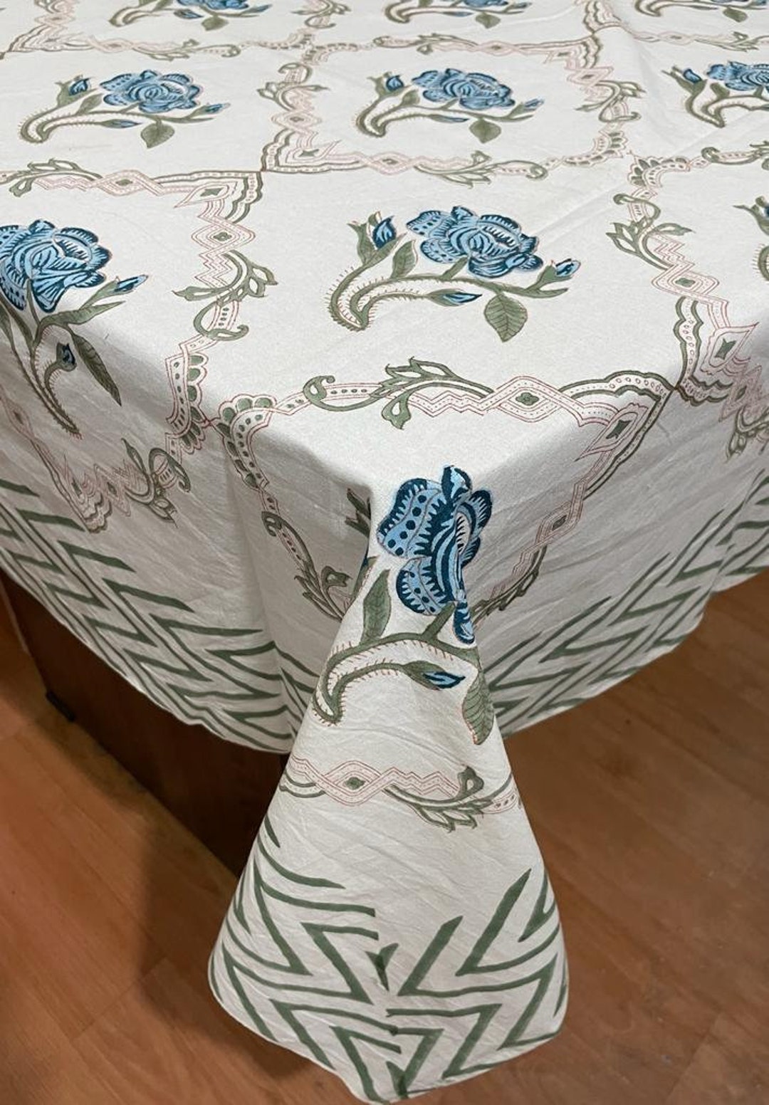 Indian Block Print Multi Colour Vintage Style Floral Hand Block Print ...