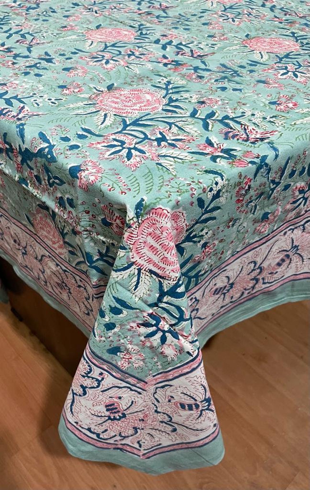 Indian Block Print Multi Colour Vintage Style Floral Hand Block Print ...