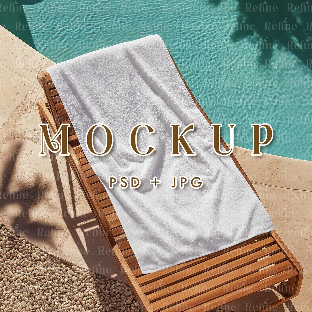 Beach Towel Mockup PSD, Blank Cotton Towel Template, Baby Textile ...