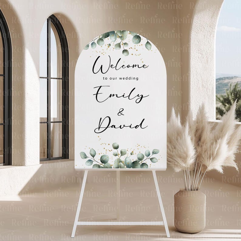 Arch Welcome Sign Mockup, Wedding Poster Template, Birthday Arched ...