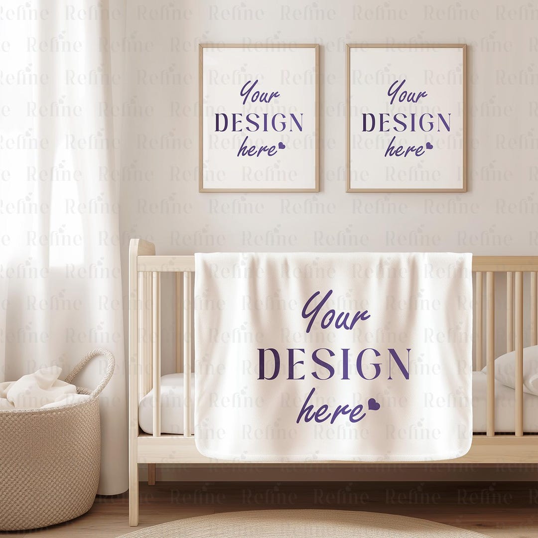 Blanket Mockup PSD, Fleece Baby Blanket Mockup, Nursery Textile Mock-up ...