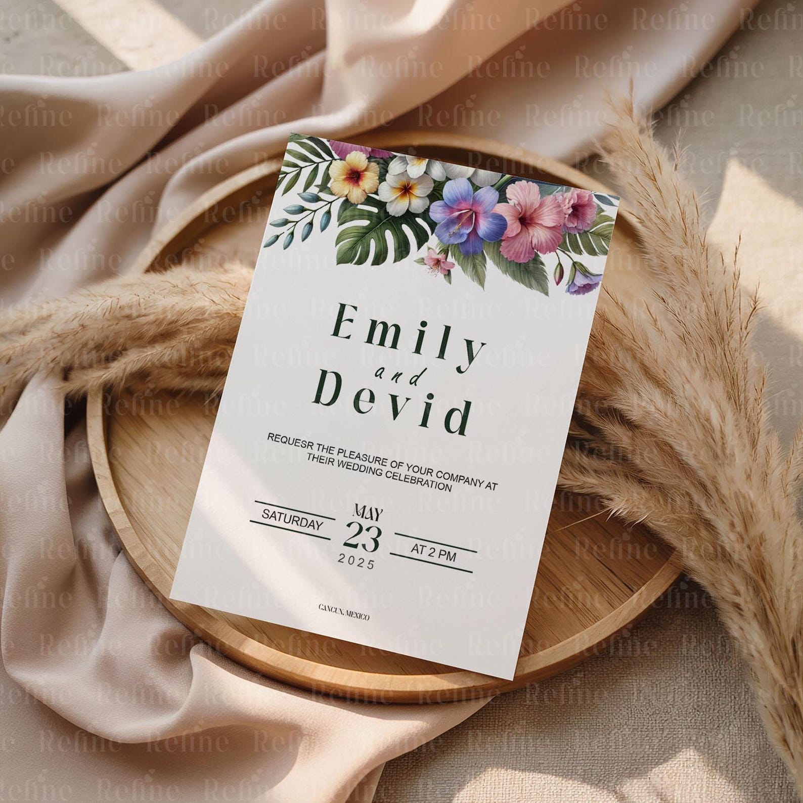 Invitation Card Mock-up, Boho Greeting Card PSD Mock Up, Baby Shower ...