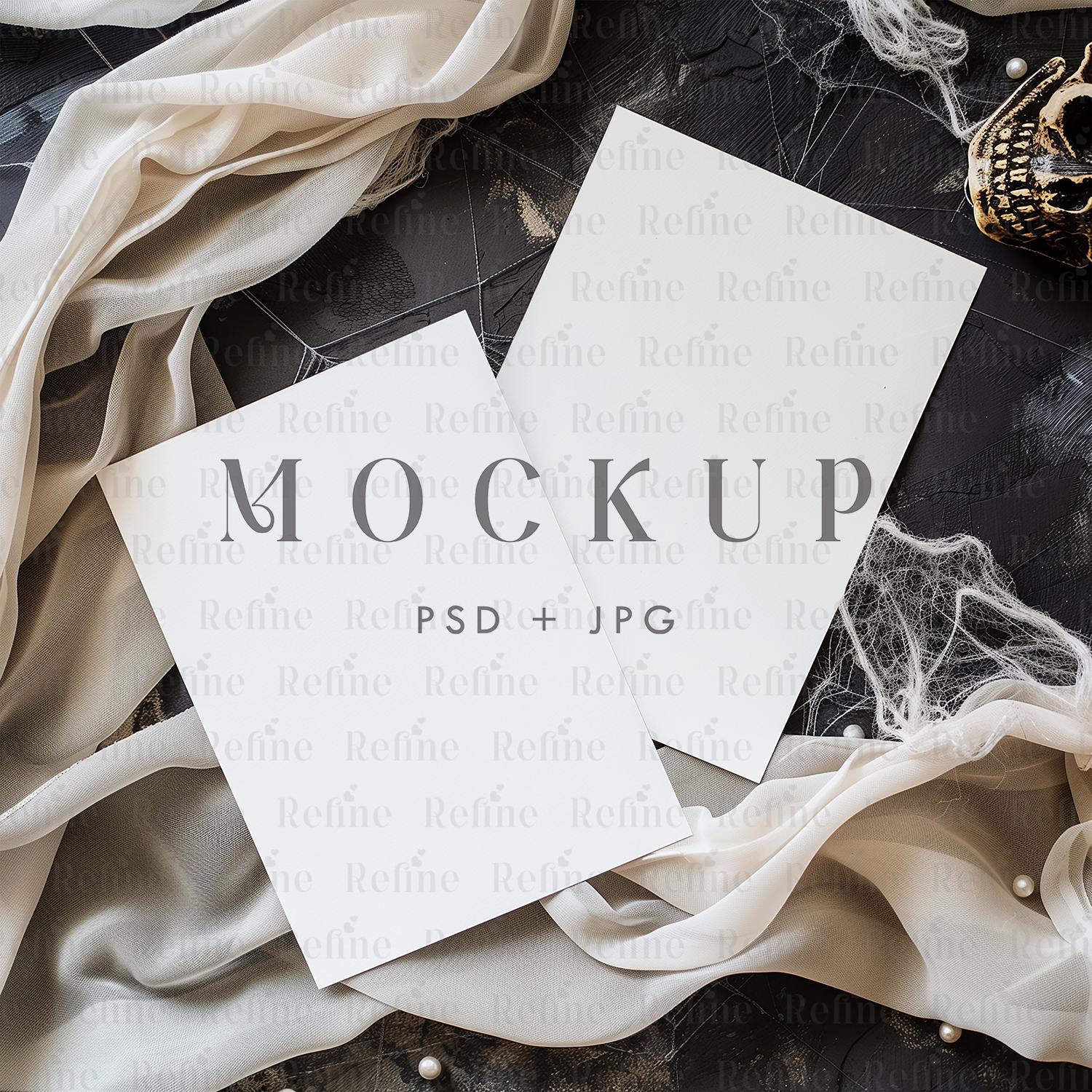 5x7 Halloween Invitation Mockup, Spooky Invite Mockup, Greeting Card ...