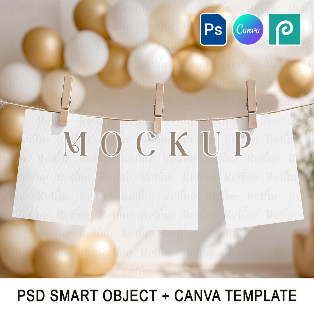 Bunting Banner Mockup, Birthday Party Flag Banner Mockup, Garland ...